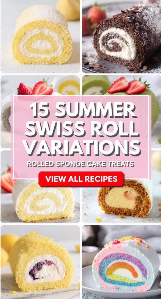 15 Summer Swiss Roll Variations | Rolled Sponge Cake Treats