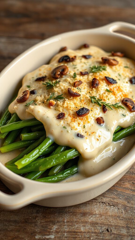 7 Truffle Green Bean Gratins With Mushrooms, Parmesan & Cream