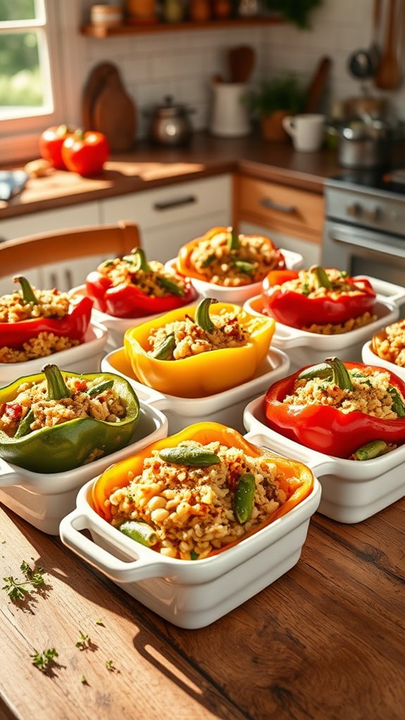 7 Green Bean Casserole Stuffed Pepper Bakes With Bell Peppers, Rice and ...