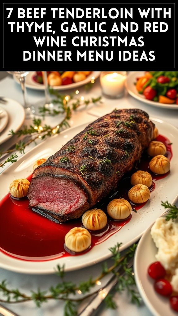 7 Beef Tenderloin With Thyme, Garlic and Red Wine Christmas Dinner Menu ...