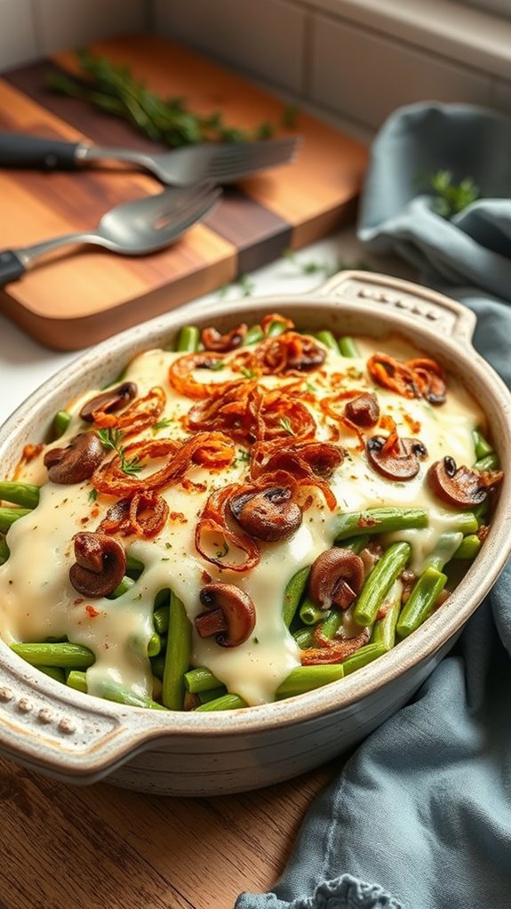 7 Green Bean Casserole With Mozzarella Pull?Apart Bakes With Stringy ...