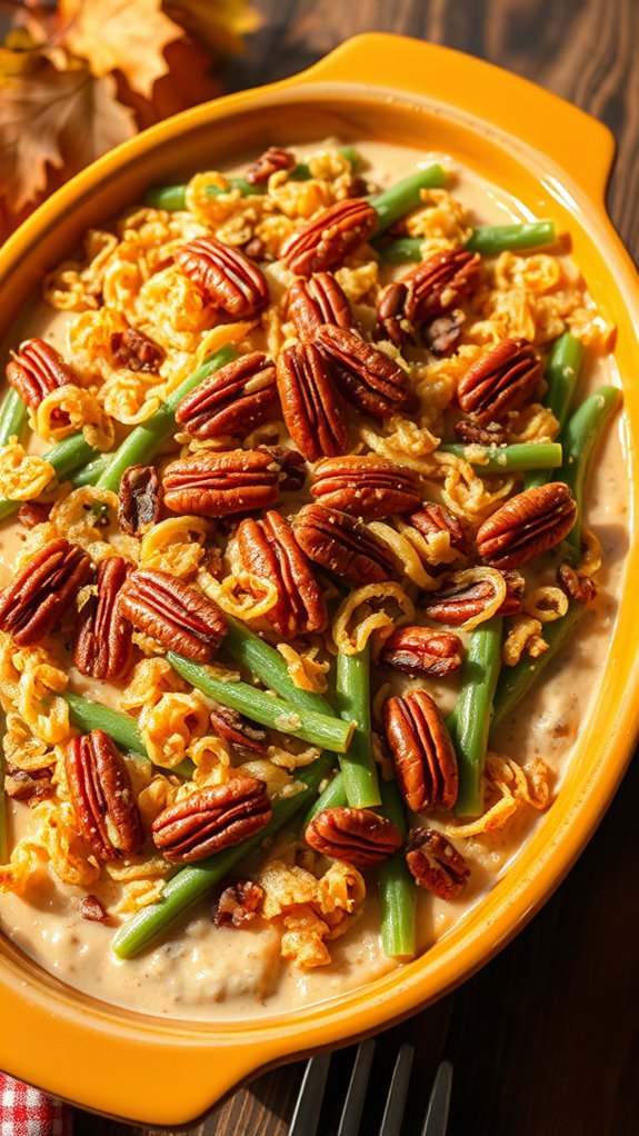 7 Green Bean Casserole With Pecans Toppings With Candied Pecans, Creamy ...