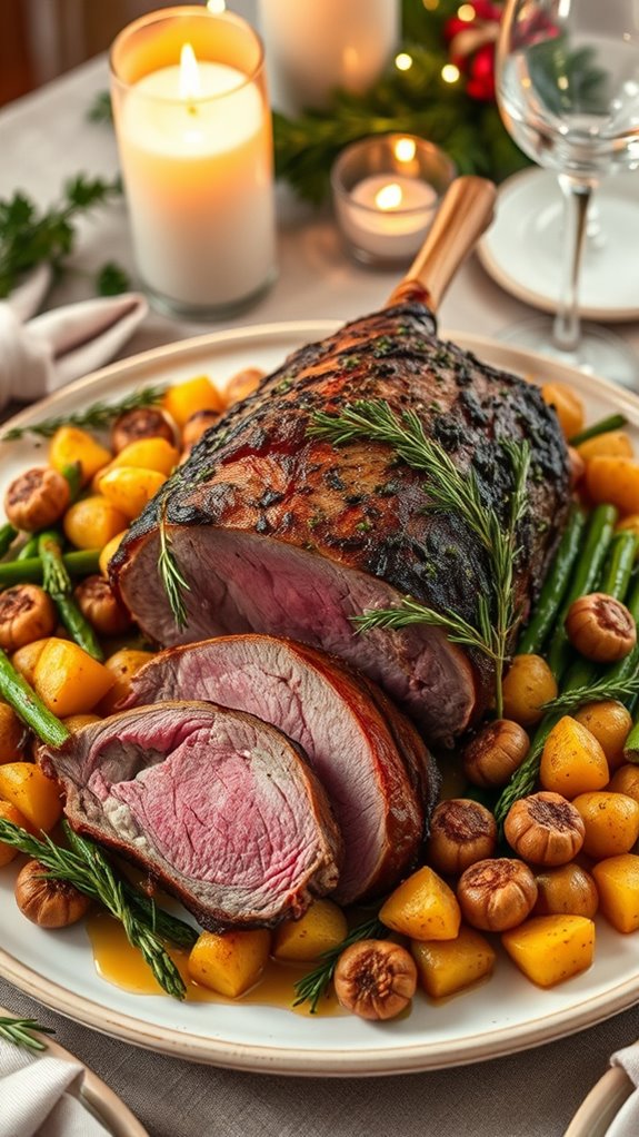 7 Herb-Roasted Lamb Leg With Garlic, Rosemary and Potatoes Christmas Dinner