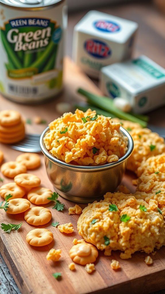 7 Green Bean Casserole Bites With Canned Beans, Cream Cheese and Ritz ...