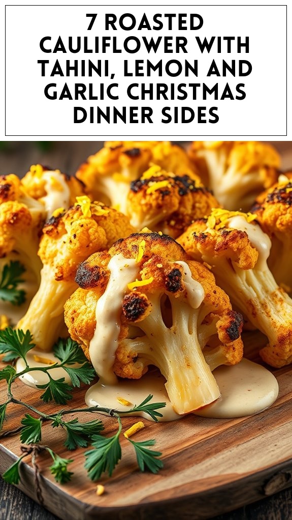7 Roasted Cauliflower With Tahini, Lemon and Garlic Christmas Dinner Sides