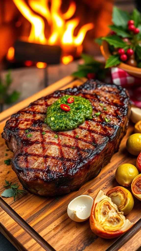 7 Rib-Eye Steak With Chimichurri, Garlic and Fresh Herbs Christmas ...