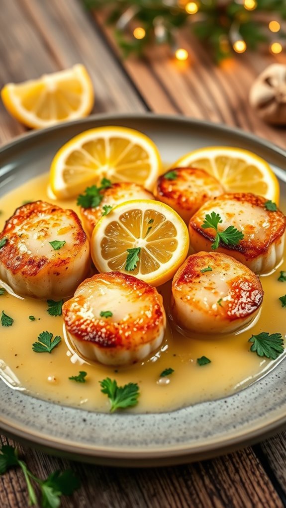 7 Pan-Seared Scallops With Butter, Garlic and Lemon Christmas Dinner ...