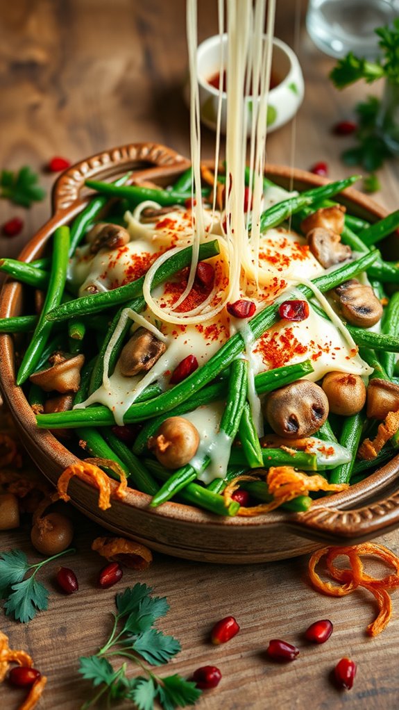 7 Green Bean Casserole With Mozzarella Pull?Apart Bakes With Stringy ...