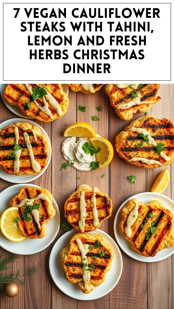 7 Vegan Cauliflower Steaks With Tahini, Lemon and Fresh Herbs Christmas ...