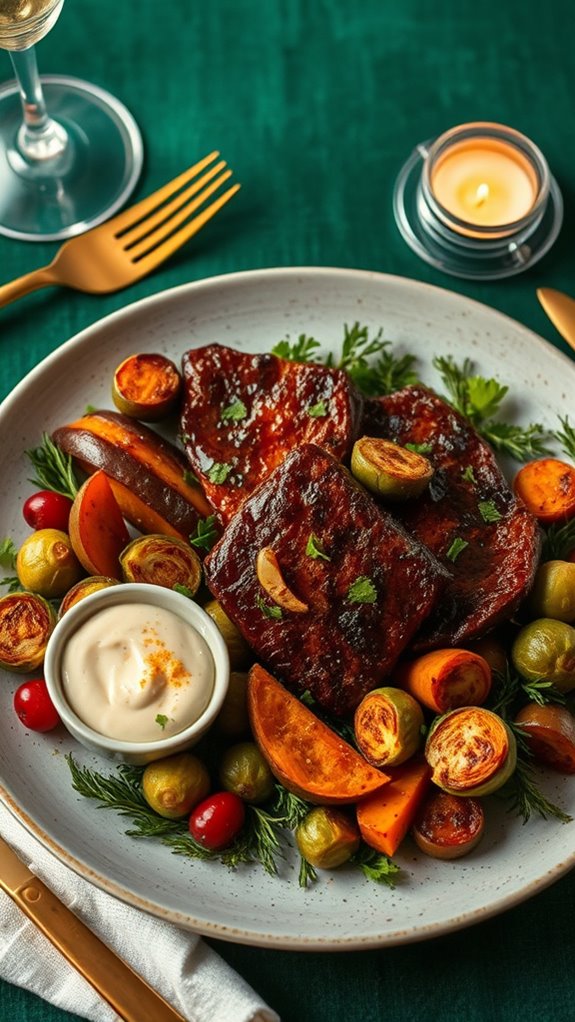 7 Vegan Tempeh Steaks With Marinade, Garlic and Fresh Herbs Christmas ...