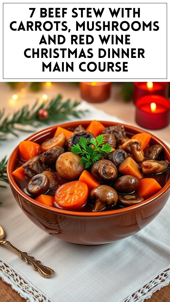 7 Beef Stew With Carrots, Mushrooms and Red Wine Christmas Dinner Main ...